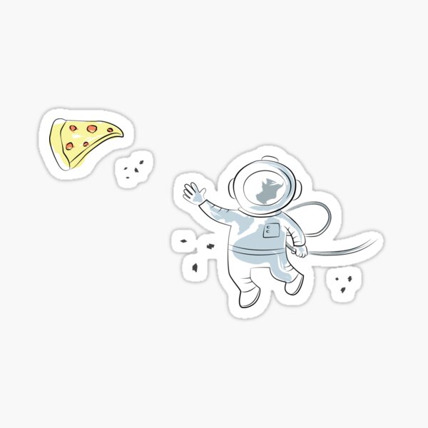 "Spaceman vs Pizza Cute Astronaut Colored Design" Sticker for Sale by ...