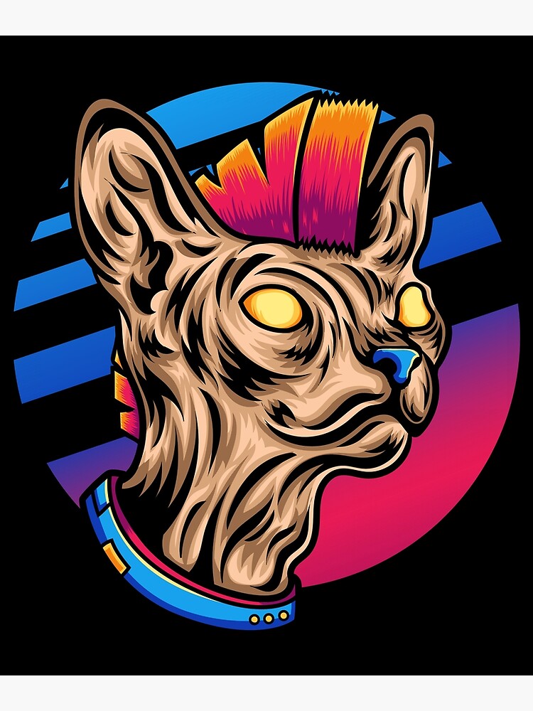 "Kopie von Funny Punk Cat Pet Kitten Animal" Canvas Print for Sale by ...