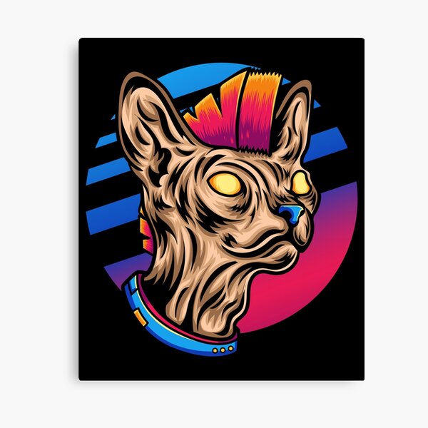 "Kopie von Funny Punk Cat Pet Kitten Animal" Canvas Print for Sale by ...