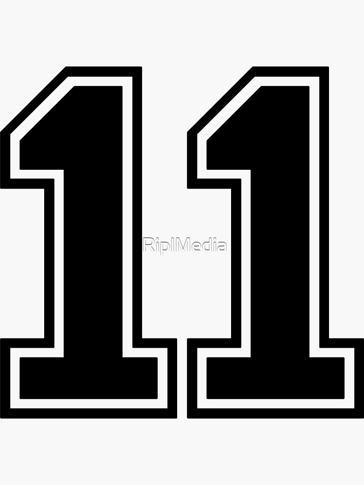 "Varsity Team Sports Uniform Number #11 - Black" Sticker for Sale by ...