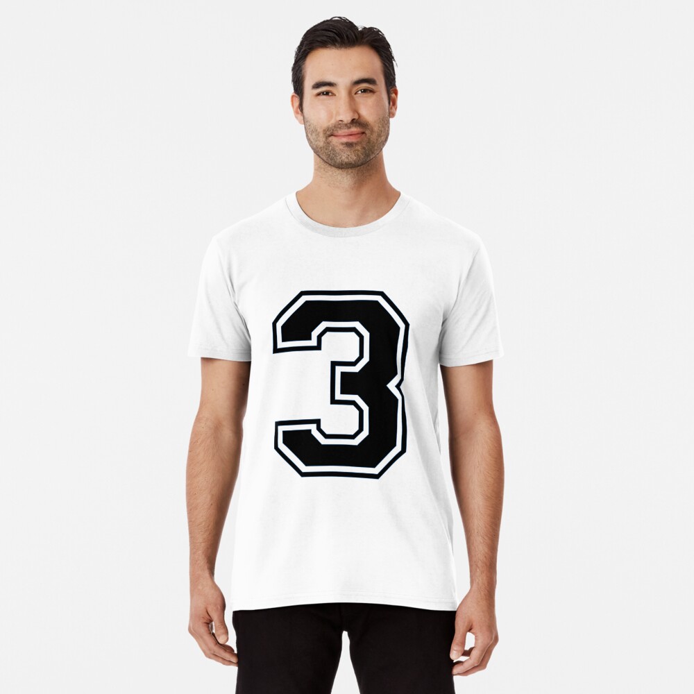 "Varsity Team Sports Uniform Number #3 - Black" Sticker for Sale by ...
