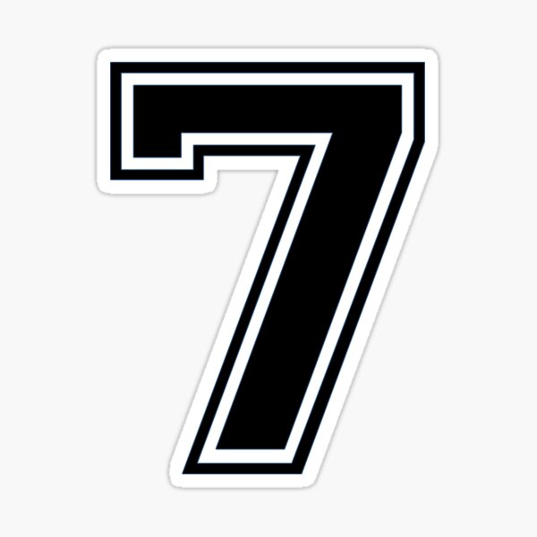 "Varsity Team Sports Uniform Number #7 - Black" Sticker for Sale by ...