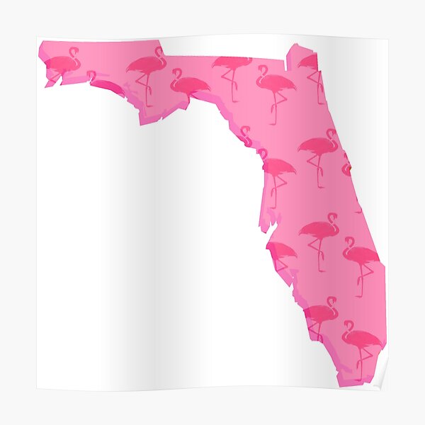 "Florida Flamingos Pink State Map" Poster for Sale by TammyWinandArt ...
