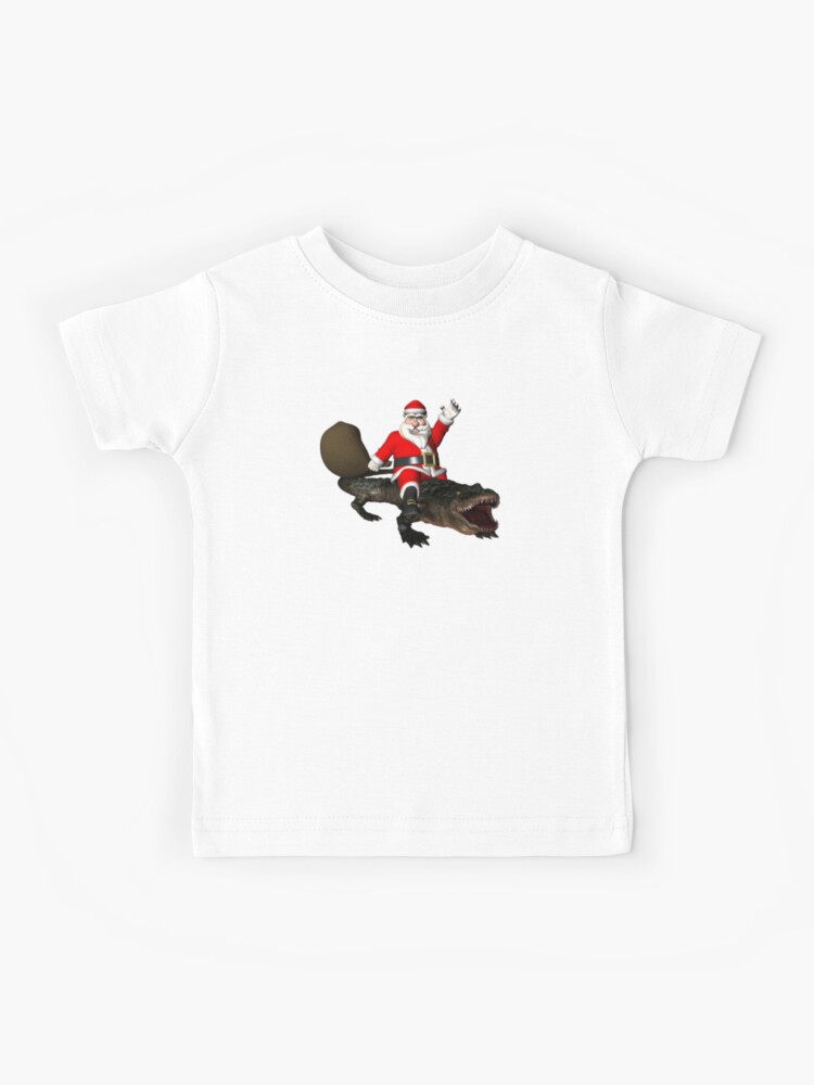 "Santa Claus Riding An Alligator" Kids T-Shirt for Sale by Mythos57 ...