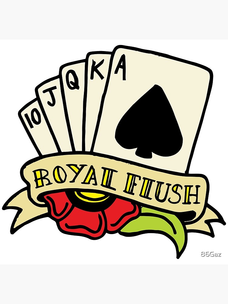 "Royal Flush - Colour Version - Traditional tattoo" Poster by 86Gaz ...