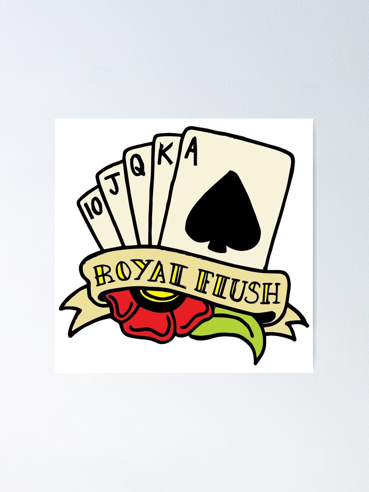 "Royal Flush - Colour Version - Traditional tattoo" Poster by 86Gaz ...
