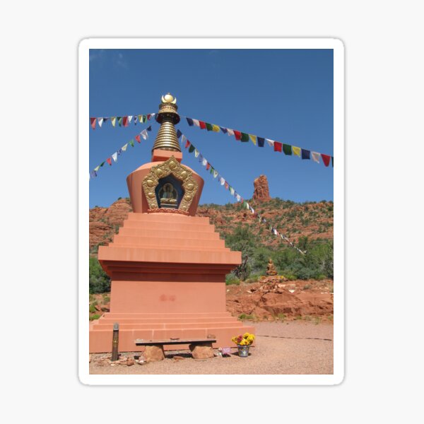 "Buddhist Stupa Sedona " Sticker by aura2000 | Redbubble