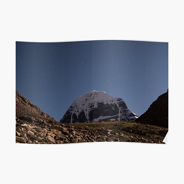 "Mount Kailash at night Himalayas range Tibet Kailas yatra" Poster by ...