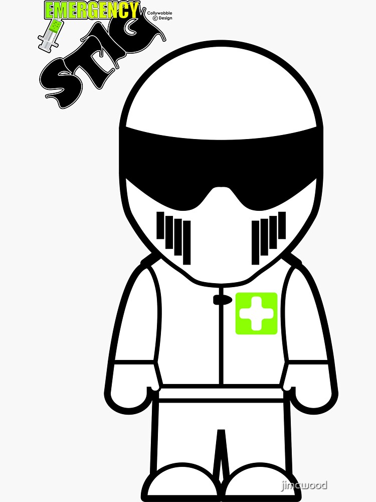 "The Stig - Emergency Stig" Sticker for Sale by jimcwood | Redbubble
