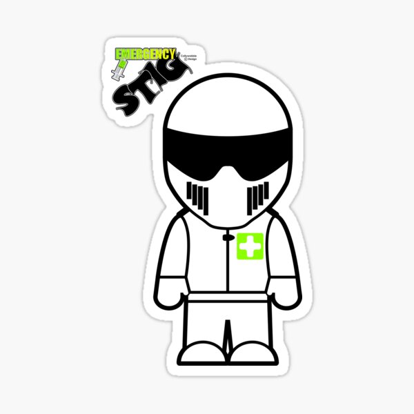"The Stig - Emergency Stig" Sticker for Sale by jimcwood | Redbubble