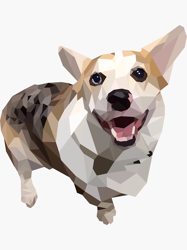 "Corgi Geometry " Sticker for Sale by Onion-Queen | Redbubble