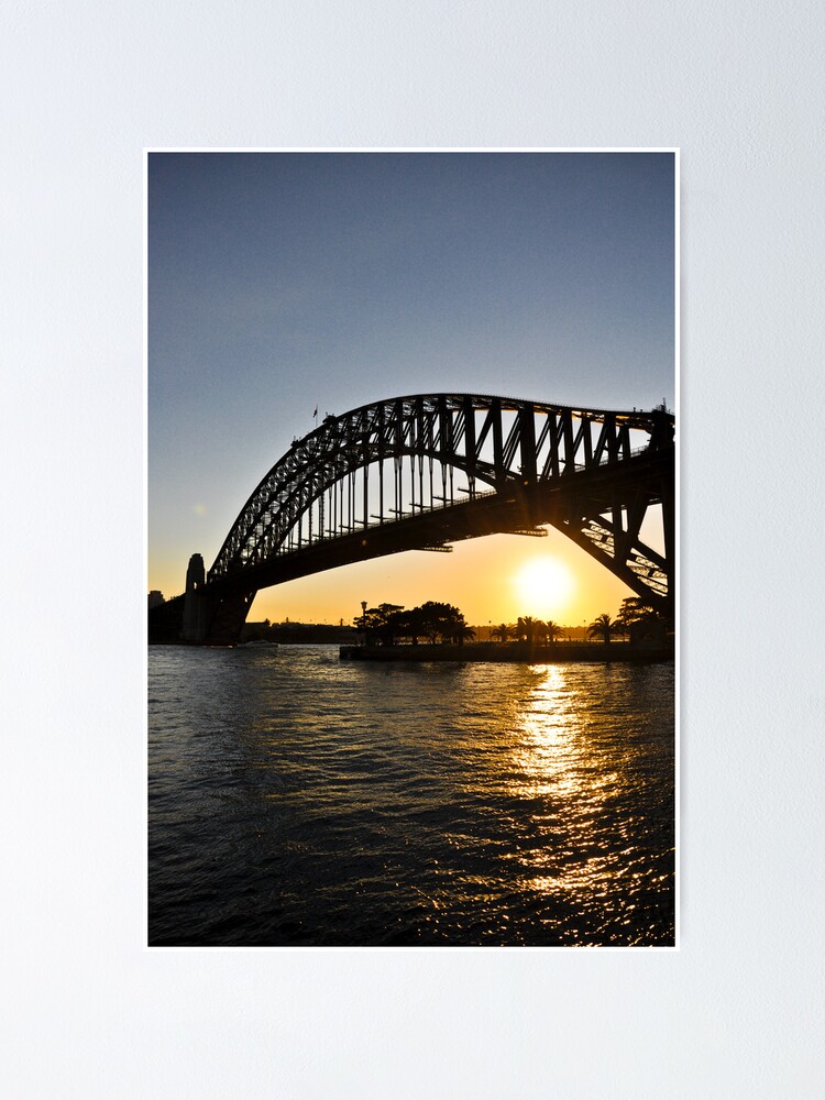 "Sydney Harbour Bridge Sunset Portrait" Poster for Sale by Clintpix ...