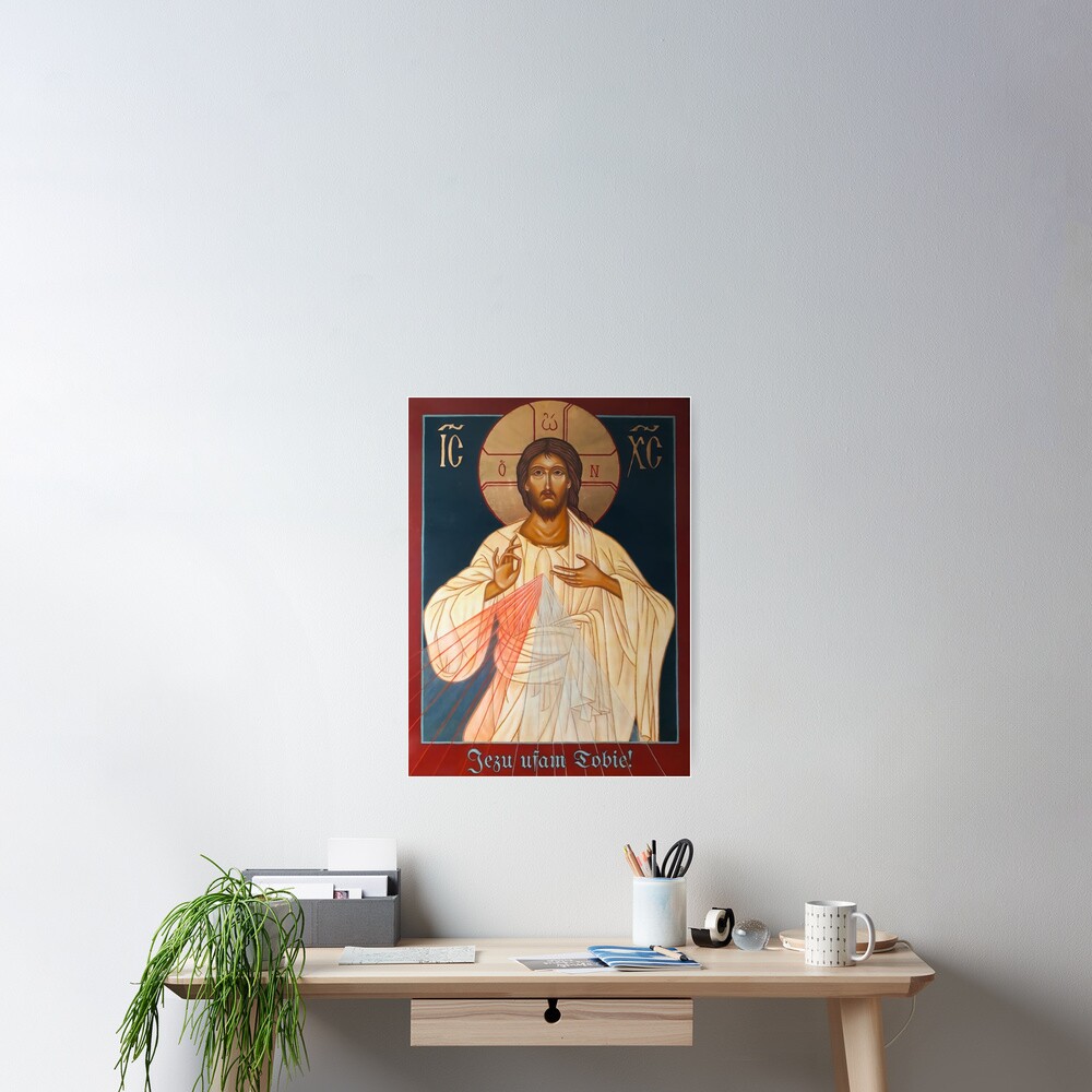"Merciful Jesus Icon by Leonid Bózio - Jezu Ufam Tobie " Poster by ...