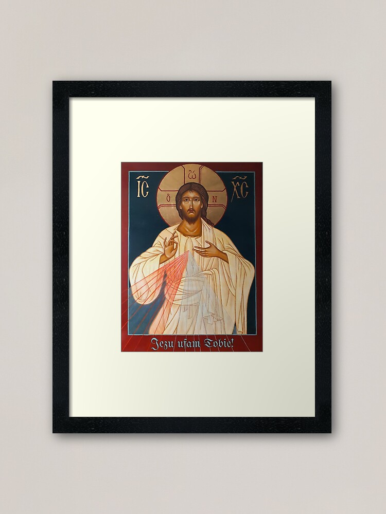 "Merciful Jesus Icon by Leonid Bózio - Jezu Ufam Tobie " Framed Art ...