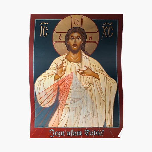 "Merciful Jesus Icon by Leonid Bózio - Jezu Ufam Tobie " Poster by ...