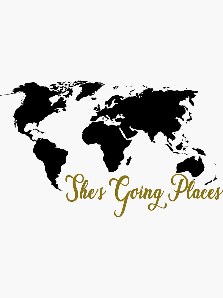 "shes going places travel sticker" Sticker for Sale by schmicol | Redbubble