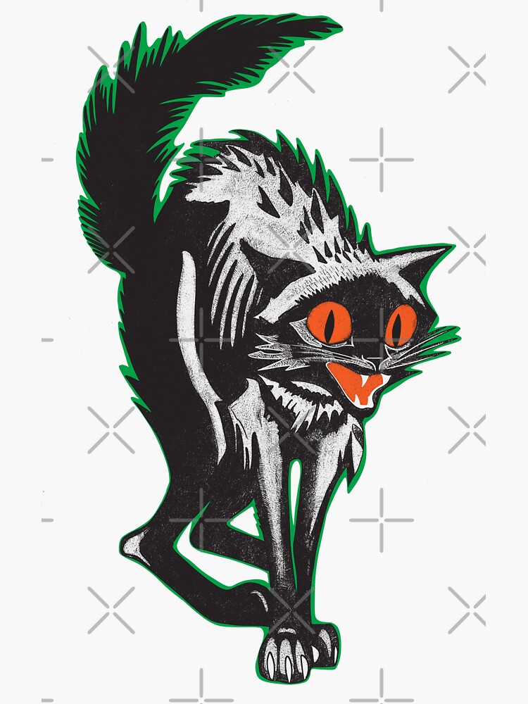 "Vintage Beistle Halloween Black Cat" Sticker for Sale by The-Creeps ...