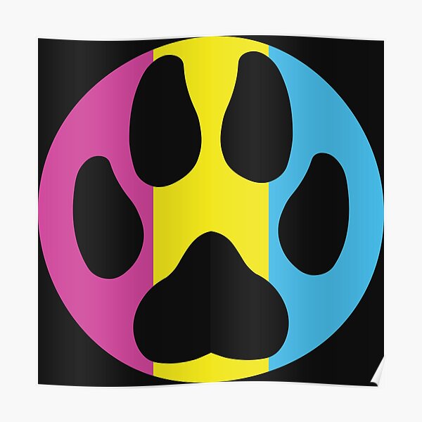 "Paw in a circle - Pride (Pansexual)" Poster by storm-fox-art | Redbubble