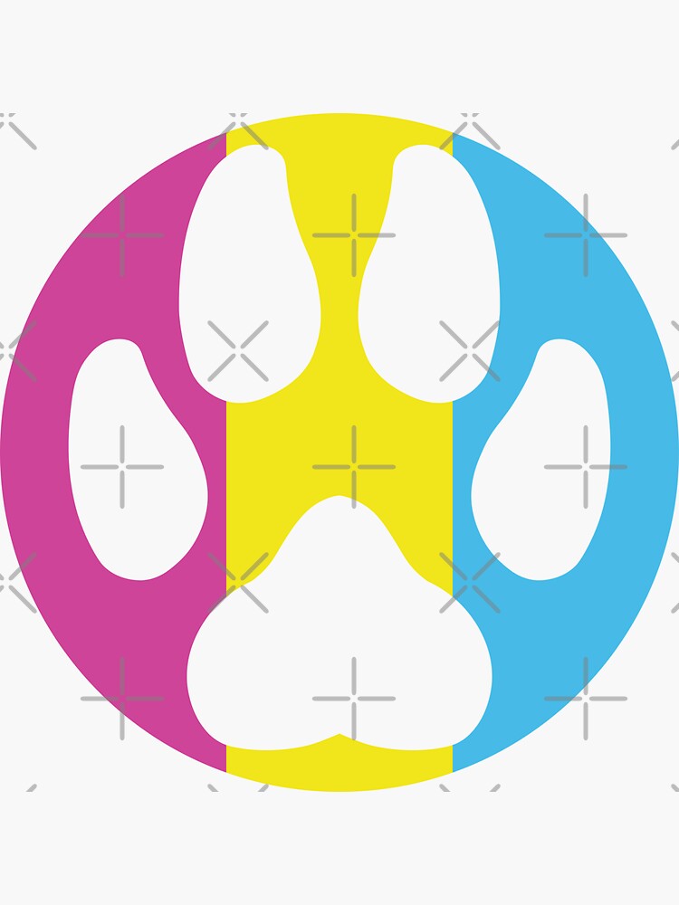 "Paw in a circle - Pride (Pansexual)" Sticker for Sale by storm-fox-art ...