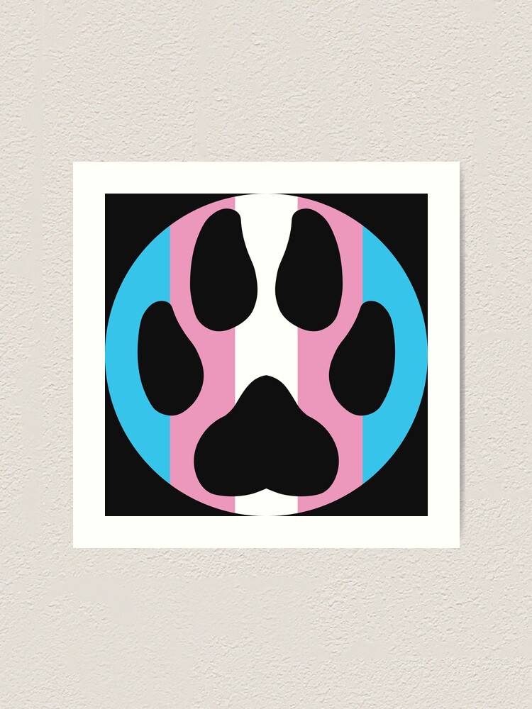 "Paw in a circle - Pride (Trans)" Art Print by storm-fox-art | Redbubble