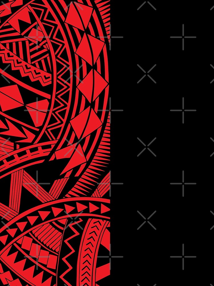 "Polynesian samoan tattoo other half red black design" Sleeveless Top ...