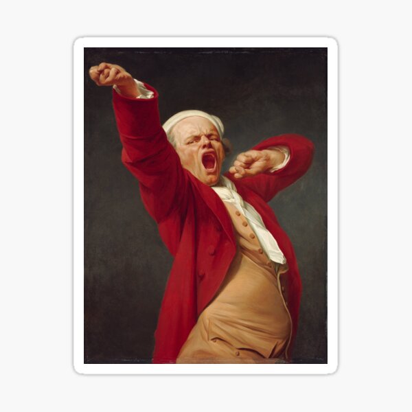 "Joseph Ducreux - Self-Portrait, Yawning" Sticker by ArtExpression ...