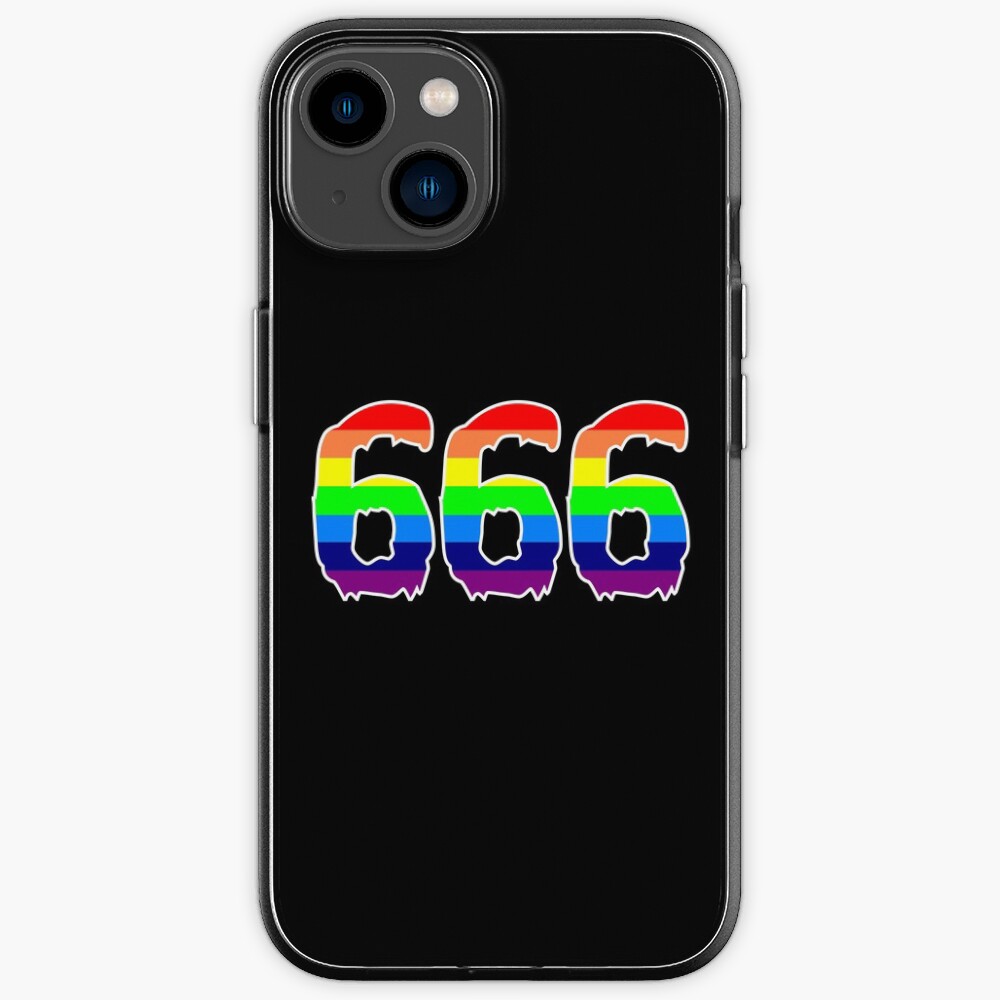 "666 - Funny Heavy Metal Fan Design Rainbow Horror Font" iPhone Case ...