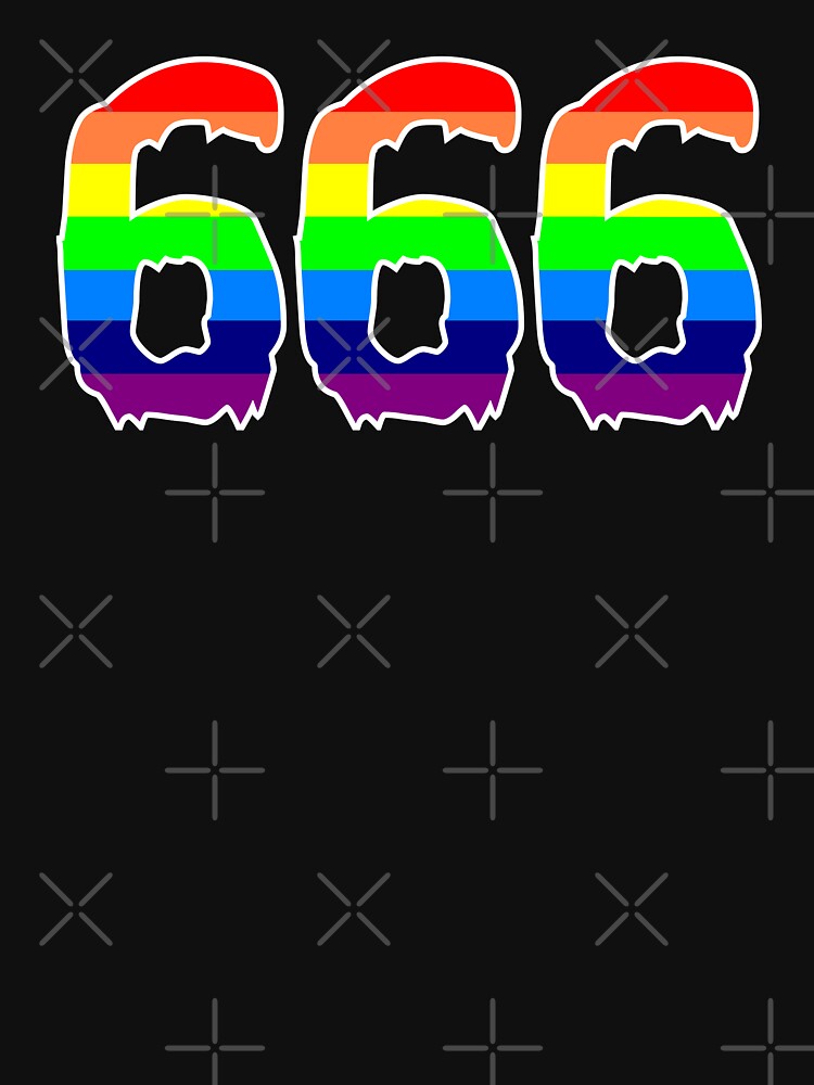 "666 - Funny Heavy Metal Fan Design Rainbow Horror Font" T-shirt for ...