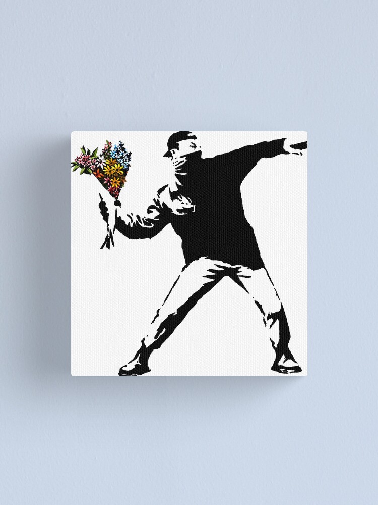 "Banksy - Rage, Flower Thrower" Canvas Print for Sale by ...