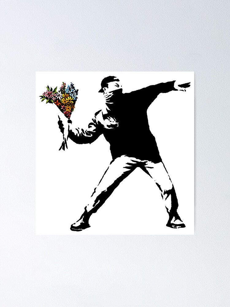 Póster «Banksy - Rabia, lanzador de flores» de STREETARTCORNER | Redbubble