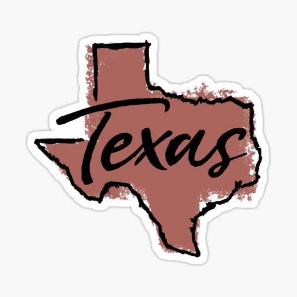 "Texas State Hand Drawn Artwork" Sticker for Sale by squarelogo | Redbubble