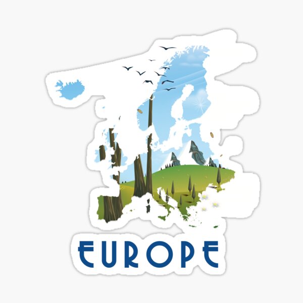 "Map Of Europe" Sticker for Sale by vectorwebstore | Redbubble
