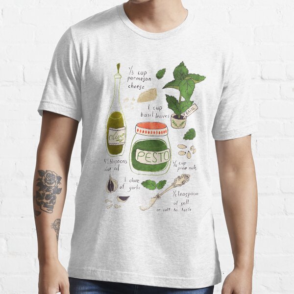 "Pesto illustrated recipe. " T-shirt for Sale by Lidiebug | Redbubble ...