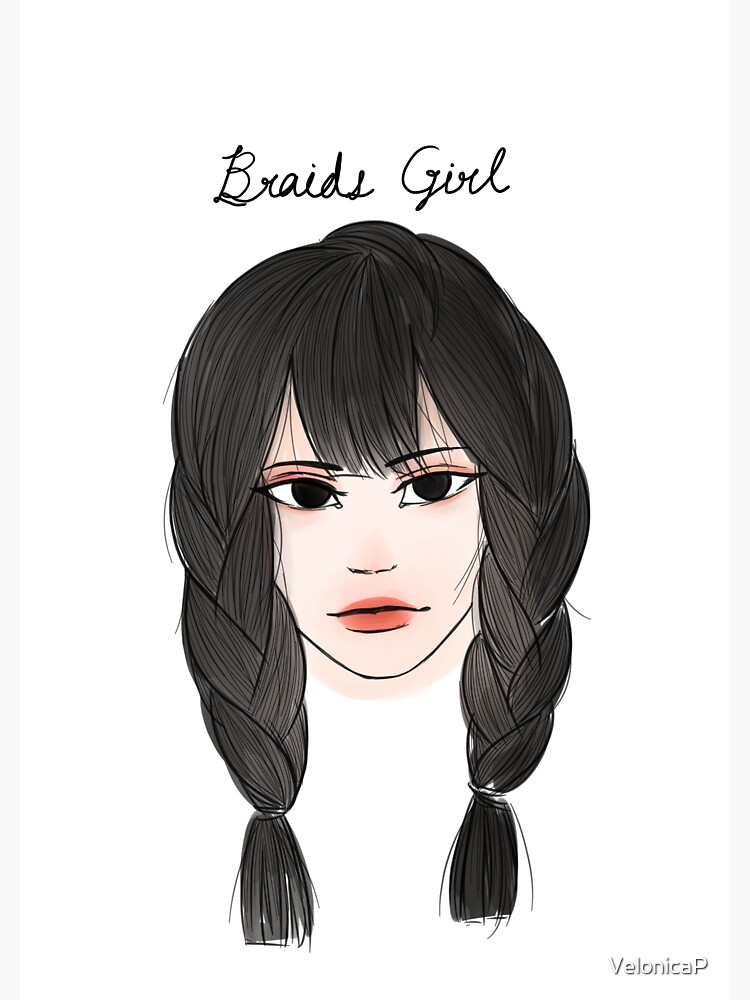"Braid girl" Sticker for Sale by VelonicaP | Redbubble