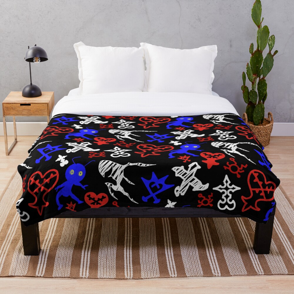 Kingdom Hearts Drawing Style Dark Throw Blanket For Sale By
