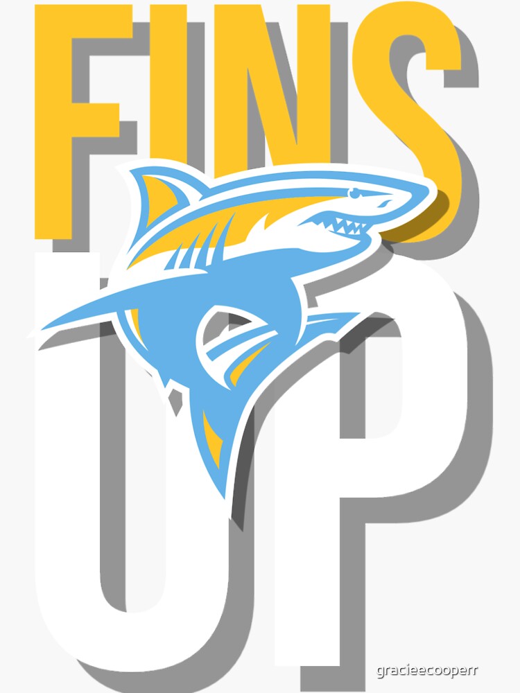 "Fins Up" Sticker for Sale by gracieecooperr | Redbubble