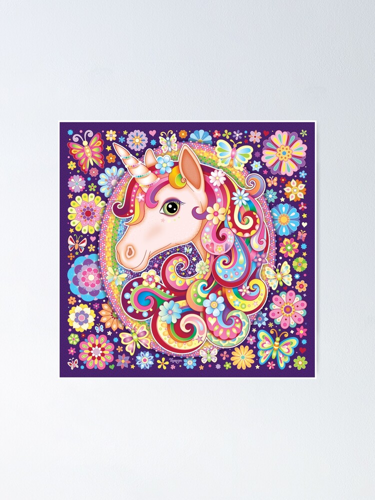 "Unicorn Rainbow Art - Colorful Unicorn Art by Thaneeya McArdle" Poster ...