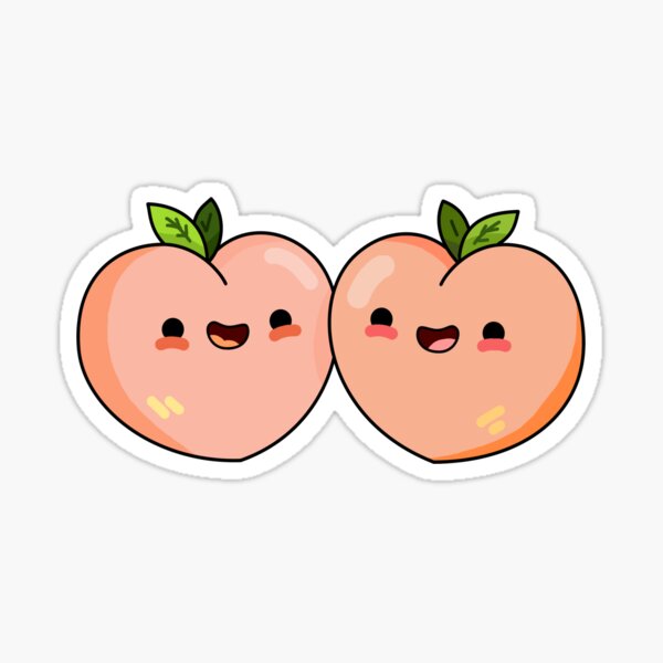 "Kawaii Peach Buddies" Sticker by kawaiilife | Redbubble