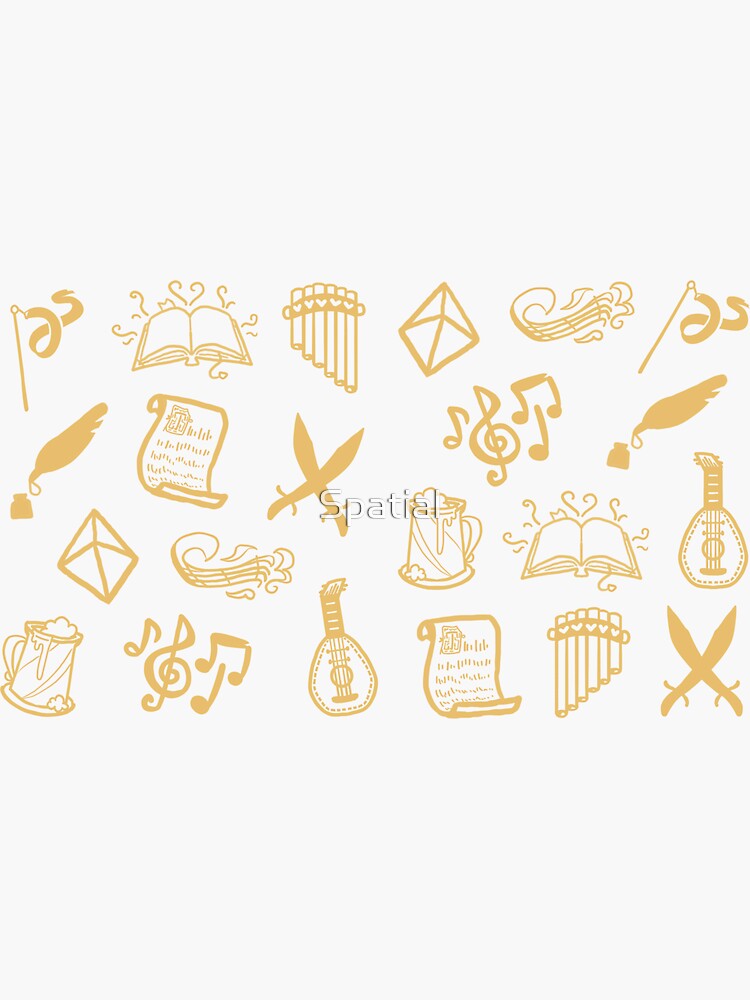 "Classic Pattern - Bard - Fairytale" Sticker by Spatial | Redbubble