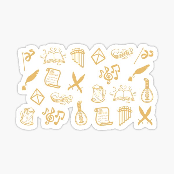 "Classic Pattern - Bard - Fairytale" Sticker by Spatial | Redbubble