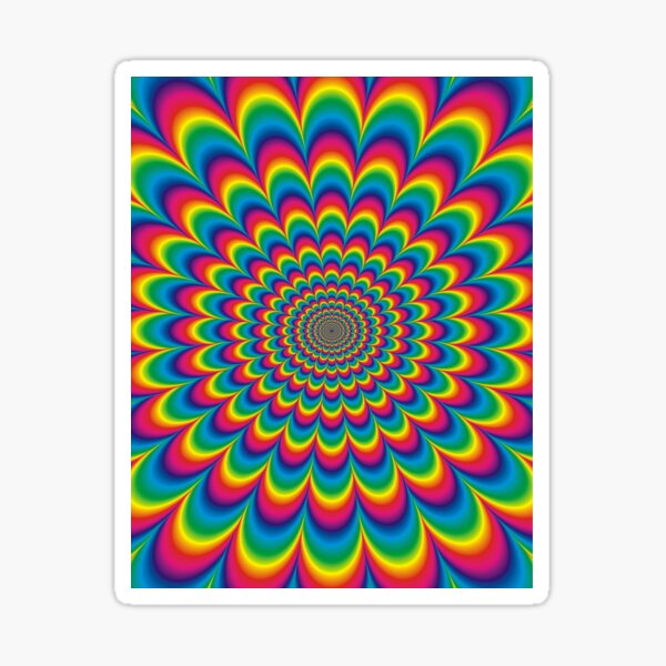 "Psychedelic illusion optical illusion colorful graphic" Sticker for ...