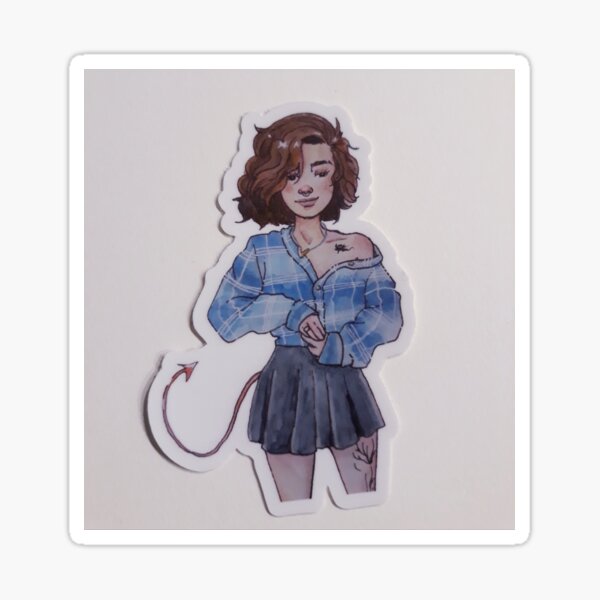 "Devil Girl Stickers!" Sticker for Sale by adamantxwriter | Redbubble