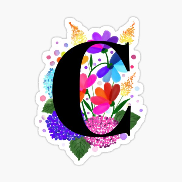 "letter c alphabet monogram flower bouquet" Sticker for Sale by atevern ...