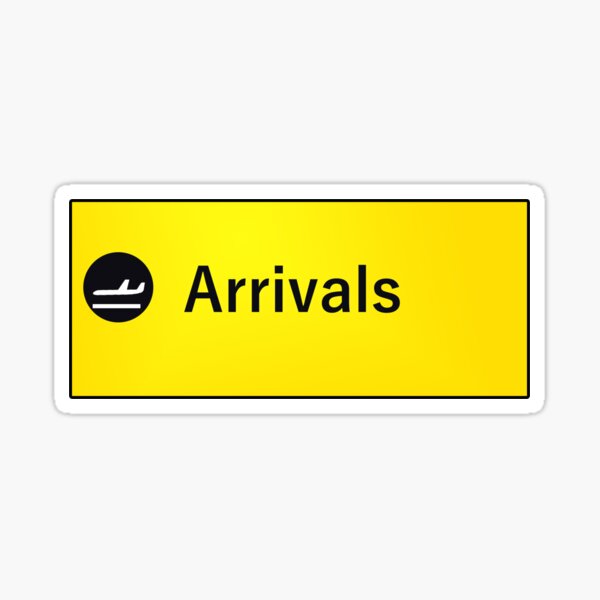 "London Heathrow Arrivals Sign" Sticker for Sale by RyderDesign | Redbubble