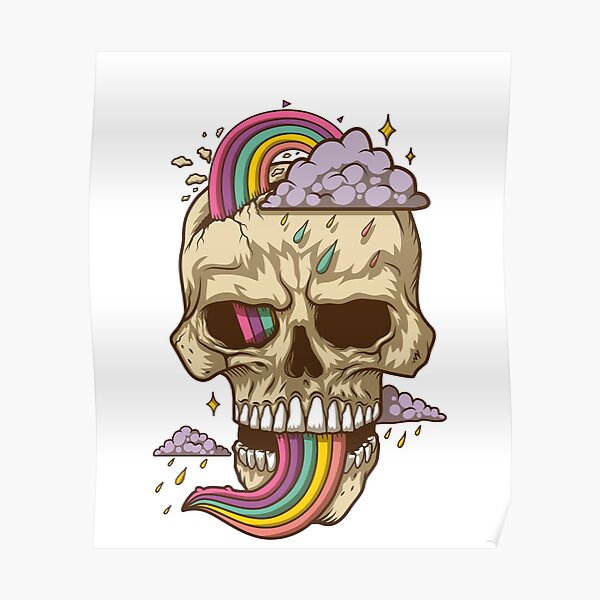 "Rainbow skull vector ilustritation " Poster by yourworldusa | Redbubble
