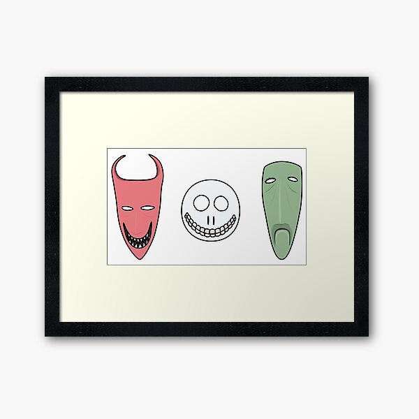 "Lock, Shock and Barrel Masks" Framed Art Print by Jakmalone | Redbubble