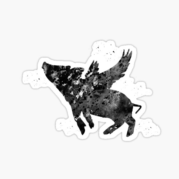 "Flying Pig" Sticker by erzebetth | Redbubble