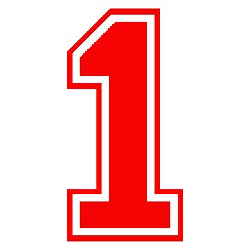 "Varsity Team Sports Uniform Number #1 - Red" Sticker for Sale by ...