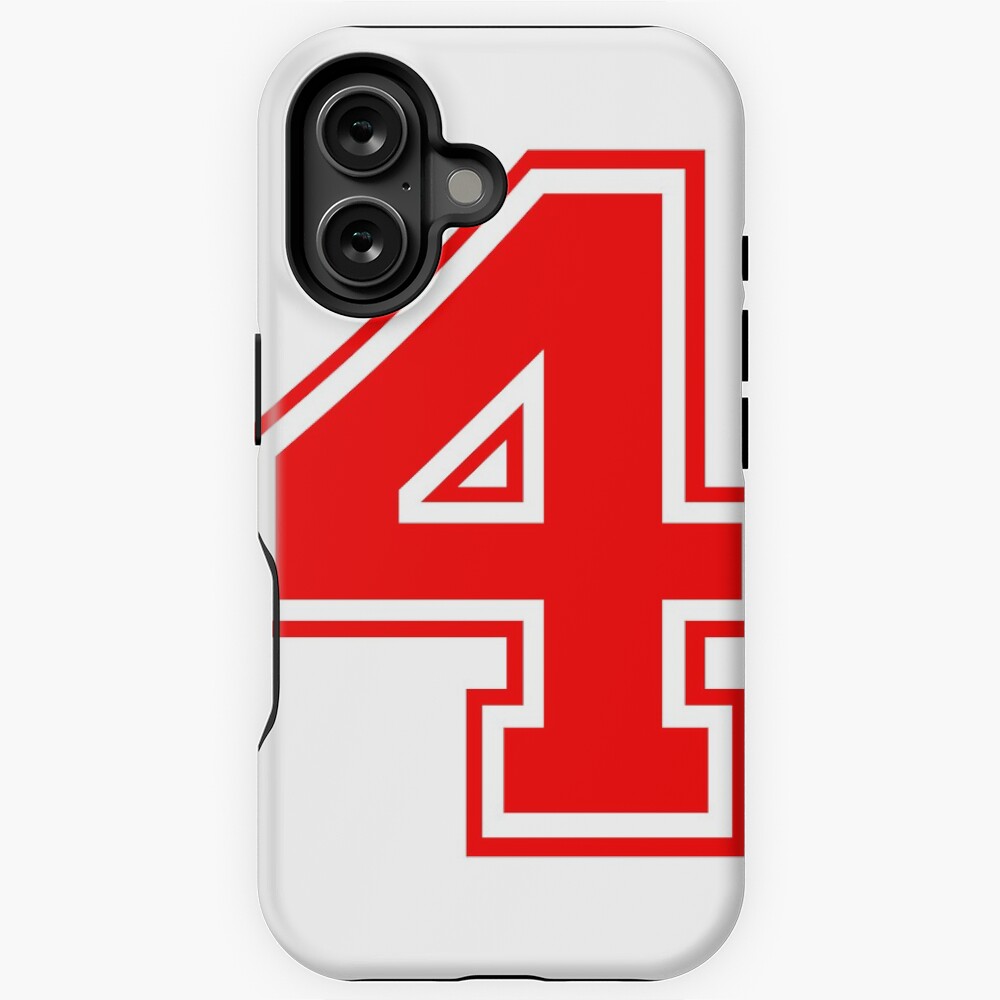 "Varsity Team Sports Uniform Number #4 - Red" Sticker for Sale by ...