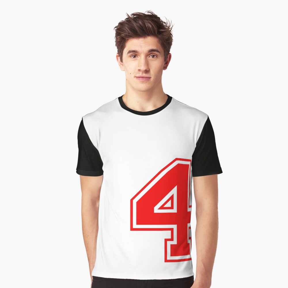 "Varsity Team Sports Uniform Number #4 - Red" Sticker for Sale by ...